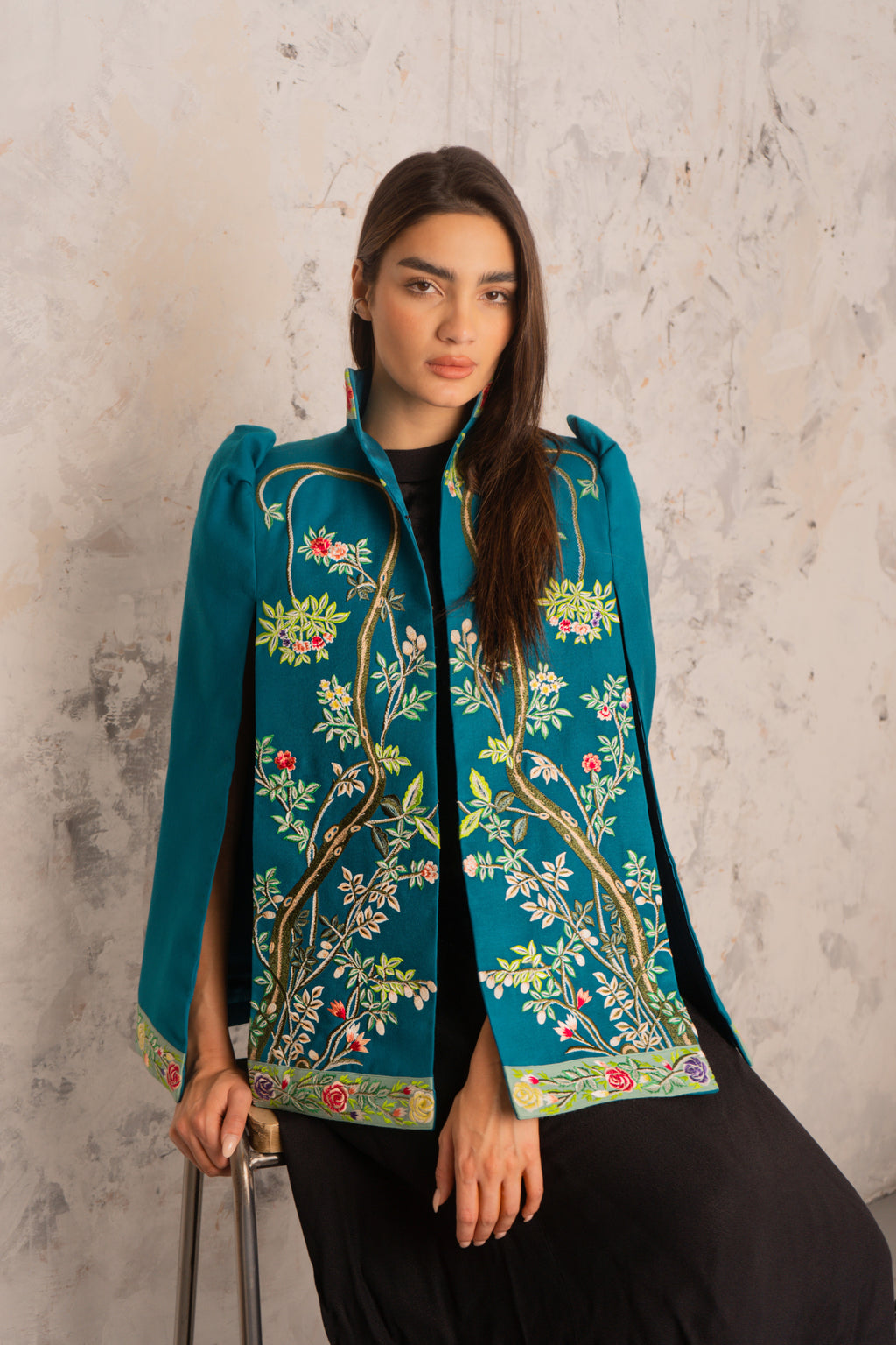 Tamara Turquoise Cape – Nadya Shah